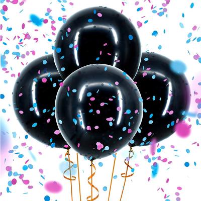 China Boomwow 36inch Latex Printed He or She Gender Reveal Black Balloon for sale