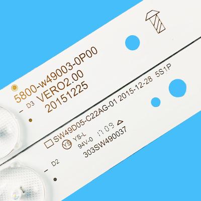 China Para 49L3650VM Faixa de luz 5800-W49003-0P00 SW49D05-C22AG-01 Com Ecrã RDL490FY à venda