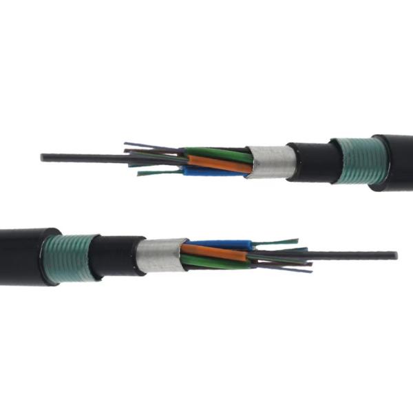 Quality GYTA53 Armoured Direct Buried Fiber Optic Cable 12-48 Cores for sale