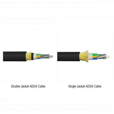 ADSS アウトドア エアリア ファイバーオプティックケーブル シングルモード G652D 12 24 48 96 144 コア