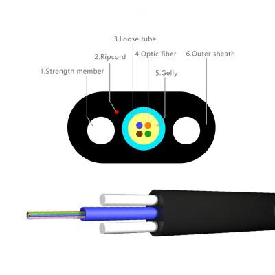 China Outdoor Fiber Optic Cable GYFXTBY 8 Cores Flat Drop Cable Non-Metallic Aerial for sale