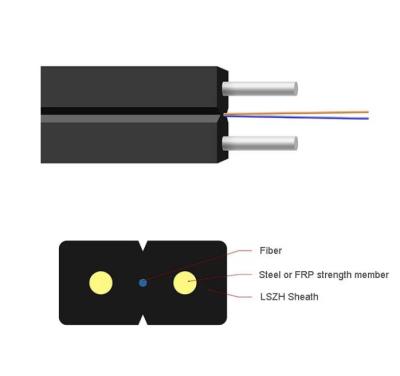 Aerial Indoor FTTH Drop Cable 1 Core 2 Core 4 Cores GJXH