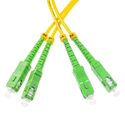 China LSZH FTTH Fiber Patch Cord SC APC to LC APC Single Mode Yellow 3M for sale