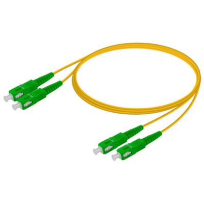 China LSZH FTTH Fiber Patch Cord SC APC to LC APC Single Mode Yellow 3M for sale