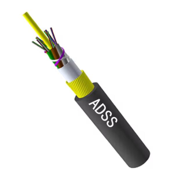 Quality ADSS Fiber Optic Cable 12 Cores Single Mode PE Jacket for sale