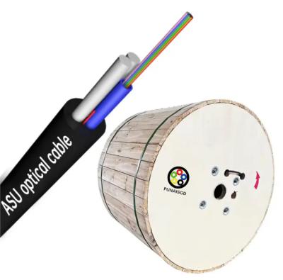 China ASU 80 Optic Fiber Cable 4 Cores 6 Cores 12 Cores 24 Cores 12FO 6FO G652D PE Or LSZH Jacket Outdoor Aerial ASU80 Fiber Optic for sale