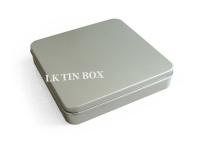 China Metal Small Plain Square Tin Box  With Embossing for sale