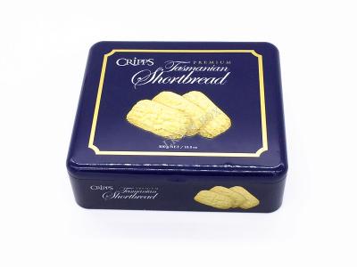 Cina Contenitore rettangolare blu di latta di Natale per le promozioni del regalo del biscotto del cioccolato in vendita