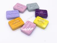 China Small Printed Rectangular Tin Box For Cards And Mint Candy Storage With Window Hinge for sale