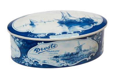 Cina Piccolo barattolo di latta ovale impresso del metallo per l'imballaggio dei biscotti e del cioccolato in vendita