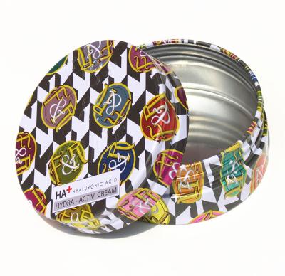 中国 缶のあたりで印刷されるCMYKを包む円形の化粧品の粉の構造の錫箱 販売のため