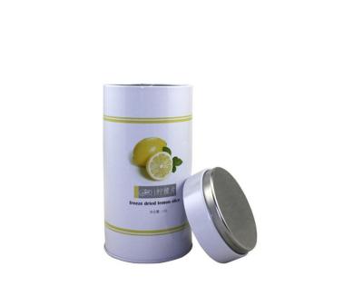 China Silver Round Matcha Powder Dry Lemon Slice Tin Box , Dry Dates Powder Storage Tin Container for sale