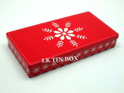 China Kundenspezifischer Rechteck-Kasten-gerade Ecke mit Drucken und der Prägung, Geschenk-Zinn-Kasten zu verkaufen