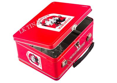China Custom Printed Rectangular Tin Lunch Box With Embossing , Metal Lunch Boxes For Kids for sale