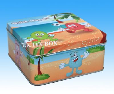 China Christmas Holiday Plain Square Tin Box For Candy Chocolate / Cookie for sale