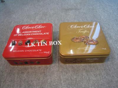 Cina grande contenitore di latta di Candy di cioccolato di 155mm con stampa e la goffratura in vendita
