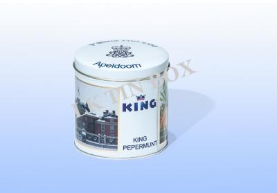 China Christmas Holiday Metal Cake Tin Box Set Small Round Containers Dia110mm for sale