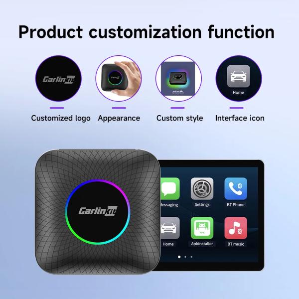 Multi Media CPC200-Tbox Ambient USB Ai Box Adaptador inalámbrico Carplay Android 13.0 Adaptador Compatible 2016-2022 con Carplay Car con cable incorporado