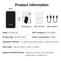 Quality Wired To Wireless Smart Android Auto And Apple Carplay Dongle 2Air AI BOX Wireless USB Wifi BT Adapter for sale