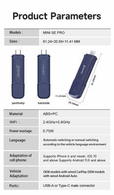 Quality Wired To Wireless Carplay & Android Auto Adapter Mini SE5 Pro Compatible With for sale