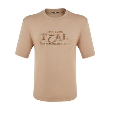 China Tecido de malha 100% algodão T-shirt personalizado Impressão do seu próprio logotipo Casual respirável à venda