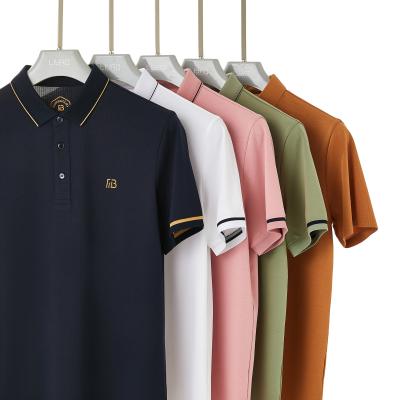 China Knitted Fabric Men'S Polo Shirts Embroidered Short Sleeve 100% Organic Cotton for sale