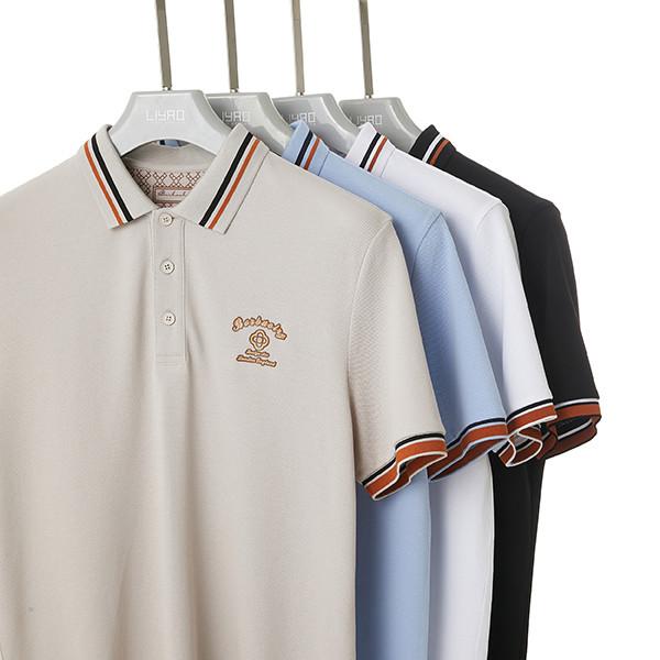 Quality Regular Fit Striped Polo T Shirts Quick Dry Odm With Custom Logo Knitted Fabric for sale