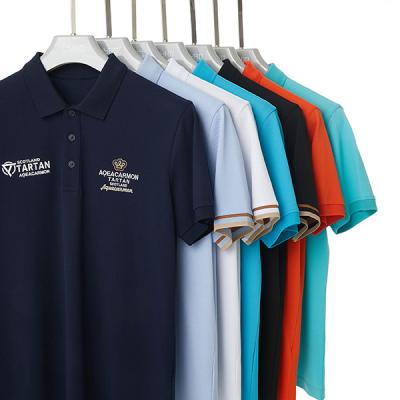 China Men's Short Sleeve Polo Shirts with Customized Logo and 170-210Grams Fabric Weight for sale
