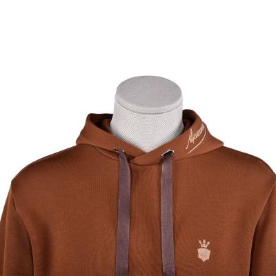 Cina T-shirt con cappuccio da uomo su misura Inverno Autunno Marrone Antirrompente Con Logo in vendita