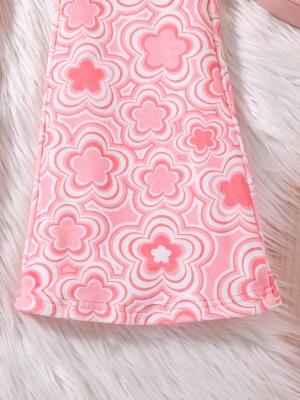 Cina Ragazze Bell Bottom Pantaloni Fiori Modello Stampa Respirabile in vendita
