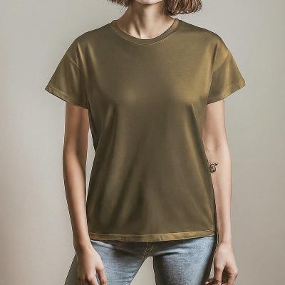 Cina T-shirt da donna in grande dimensione semplice 200 grammi S-6XL con colletto O-Neck in vendita