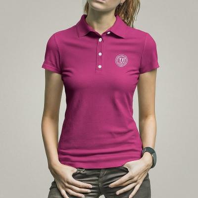 Cina Camicie da polo rosa personalizzate 170-210 grammi con un design senza cuciture ricamato in vendita