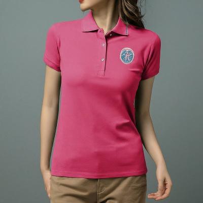 Cina Camicie da polo rosa personalizzate 170-210 grammi con un design senza cuciture ricamato in vendita