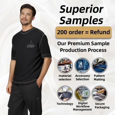 China Hot Selling Quality Summer Black Drop Shoulder Men Heavy Weight Cotton Oversized Streetwear T-shirt for sale