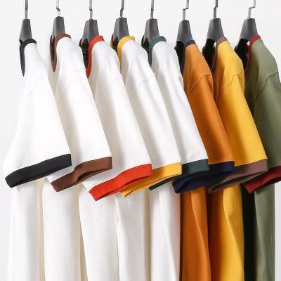 China Manufacturer Wholesale Custom Color Block Stitching T-shirt Unisex Heavyweight High Quality  Two-tone Patchwork T-shirt for sale