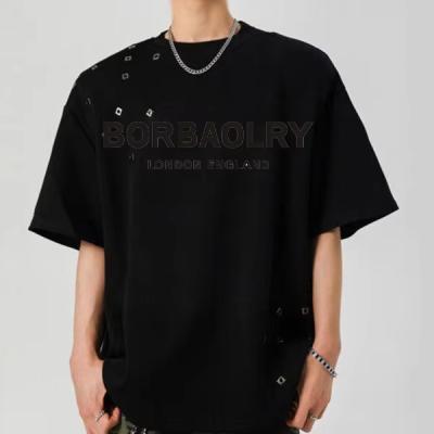 China OEM Black Oversized T-Shirt Men'S Graphic Acid Wash Vintage Custom T Shirt Dtg Wholesale Washed Tee Heavy Weight Tshirt for sale