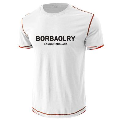 China Customized logo on Fitness Compression Gym T-shirt Quick-drying Breathable Muscle Mens Sportswear Sleeve Athletic Tight T-shirt for sale