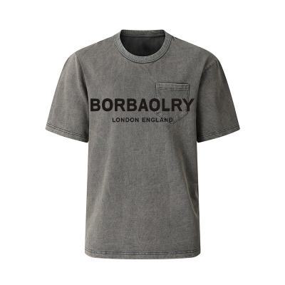 China Wholesale Unisex Wash Vintage Printing Summer T Shirts Heavy Weight Black Oversize Men's T-shirt for sale