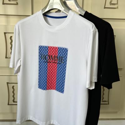 China Crew Neck Embroidered T-shirt | 3D Letter & Pattern Design Luxury Round Neck Men's T-Shirt Jersey Manufacture for sale