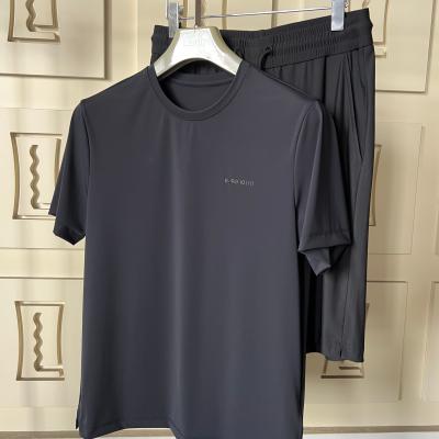 China Men's Sports T-Shirt Black Casual Sports Set - Short - Sleeve T - Shirt & Pants, Breathable Fabric with UV - Protection Feature for sale