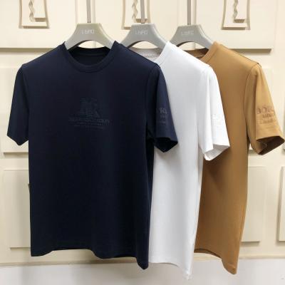 China Men's Premium Organic Cotton T - Shirts with Embossed Logo, Soft Breathable Fabric for Casual & Business Wear Men T-shirt for sale