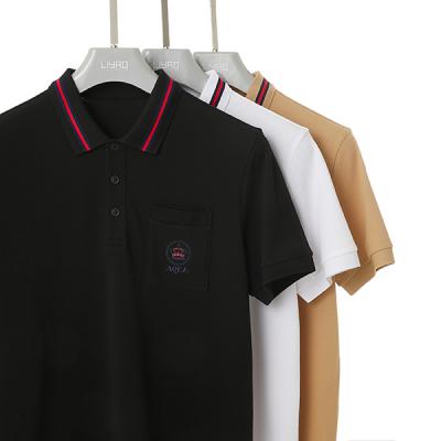 China Exquisite Tailoring Skin-friendly White Black Essential Cotton Plain Polo Shirts Mens With Custom Logo Label Embroidery Casual for sale