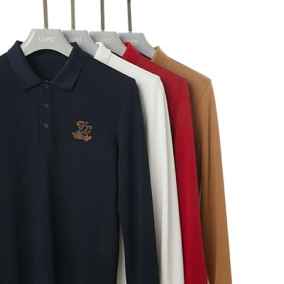 China Profession Designer Polo Shirt Men Long Sleeve Anti-Wrinkle High-Quality Polo Shirts for Work Cotton Breathable Dry Embroidery for sale