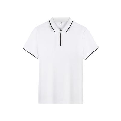 China Men's Cotton  POLO Golf T-Shirt Custom Low MOQ Half-Zip Style Short Sleeve Breathable Knitted Fabric Character Pattern for sale