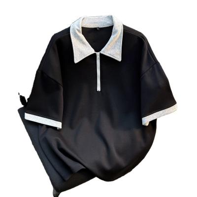 China High Quality Wholesale Men's Clothing Oversize Zipper Shirt Manufacturer Blank Short Sleeve Shirts for Men for sale