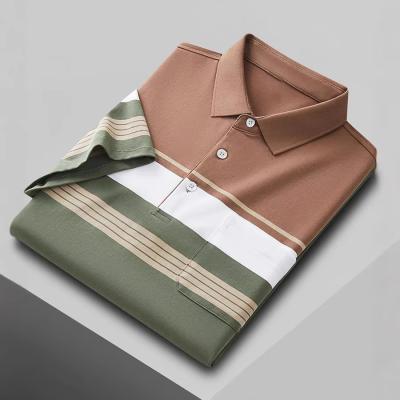 China Summer Short-sleeved Business Polo Shirt Men's T-shirt Thin Lapel Business Casual Trend for sale