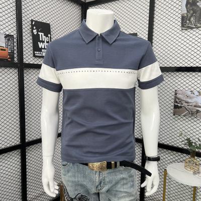 China Men's Color Matching Short-Sleeved Lapel Shirt Suitable for Outdoor Sports Such As Golf and Tennis Fashion Polo Shirt for sale