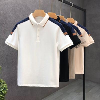 China Custom Colorblock Lapels Men T-shirt Personal Group Embroidered Mens Solid Color Polo Logo Custom Polo Shirts for sale