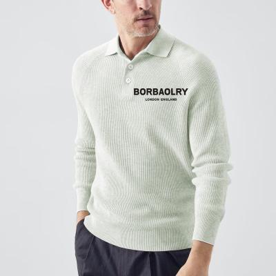 China Wholesale Men's European American Lapel Sweater Fashion Slim Sweater Long-Sleeved Knitted Sweater for sale