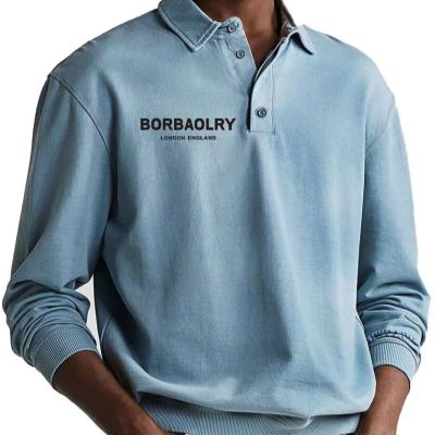 China High Quality Cotton Custom Logo Solid Knit Casual Polo Shirt Wholesale Quick Dry Sports Men Long Sleeve Polo Shirts for sale